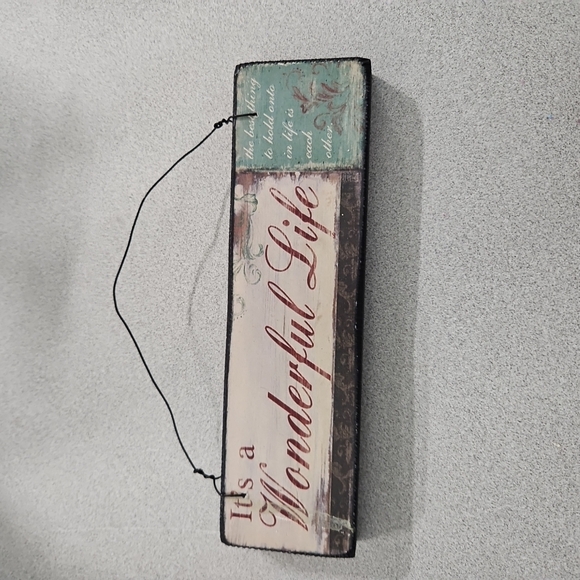 Holiday | Its A Wonderful Life Small Wooden Hanging Sign 7x2 W Wire ...